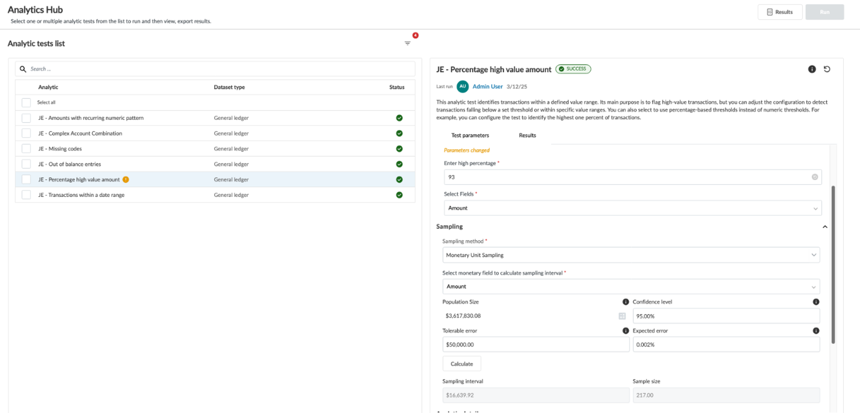Generate a sample from Analytics Hub